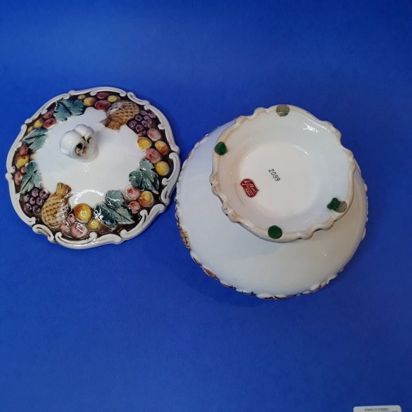 Lefton | Accents | Lefton Candy Dish With Lid 289 Della Robia Robbia ...